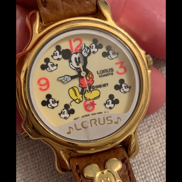 Disney | Accessories | Vintage 7s Lorus Mickey Mouse Musical Watch ...